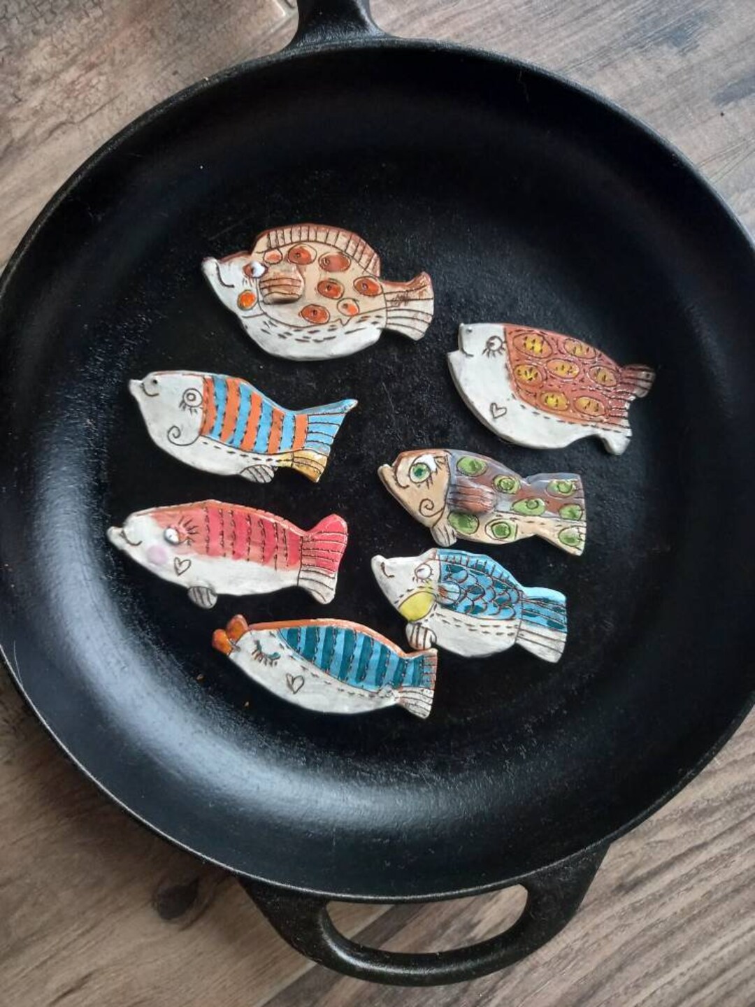 A Wall Decor, 7 Fish Magnet Set, Kitchen Wall Decoration ,A Unique Fish ...