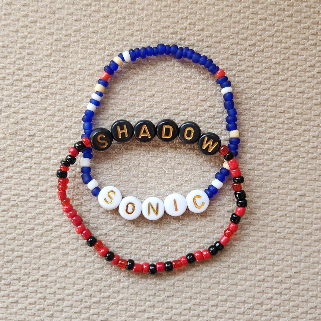 Kids Sonic and Shadow Beaded Bracelets. Sonic the Hedgehog - Etsy