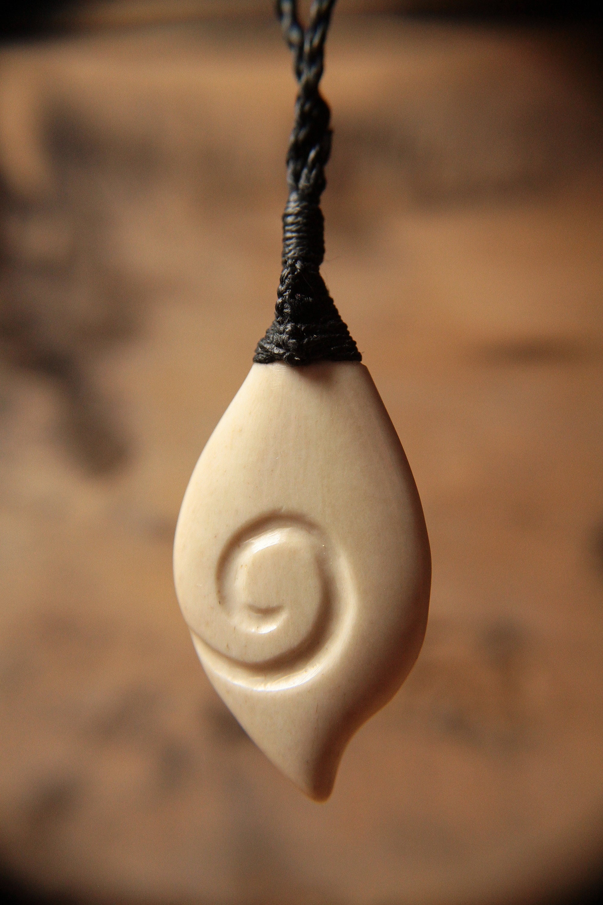 Handcrafted Maori Koru Bone Carving | Unique New Zealand Art | Tribal ...