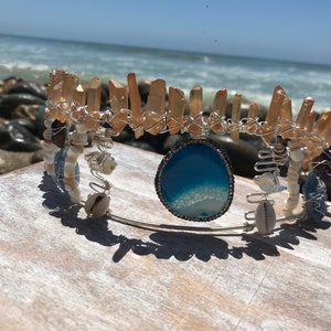 Ocean Goddess Mermaid Wire Wrapped Crown - Siren Beach Nautical Wedding ...