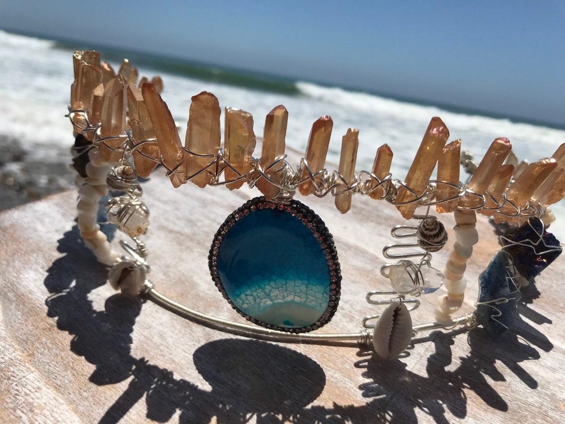Ocean Goddess Mermaid Wire Wrapped Crown Siren Beach - Etsy