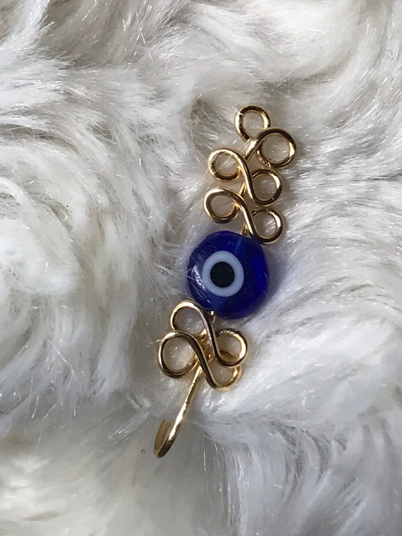 Deep Blue Evil Eye Nose Cuff Fake Nose Ring Faux Nose Cuff - Etsy