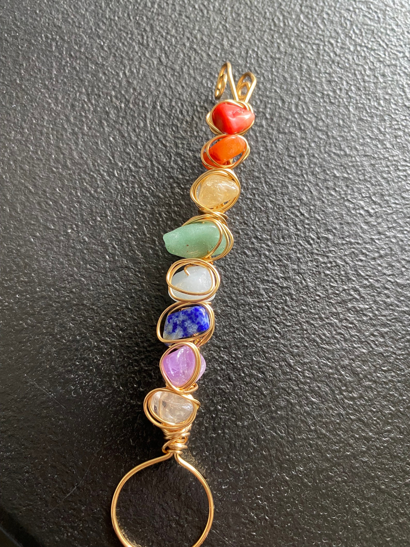 Wire Wrapped Crystal Rainbow Holder Wand, Clip for Long Nails, Chakra ...