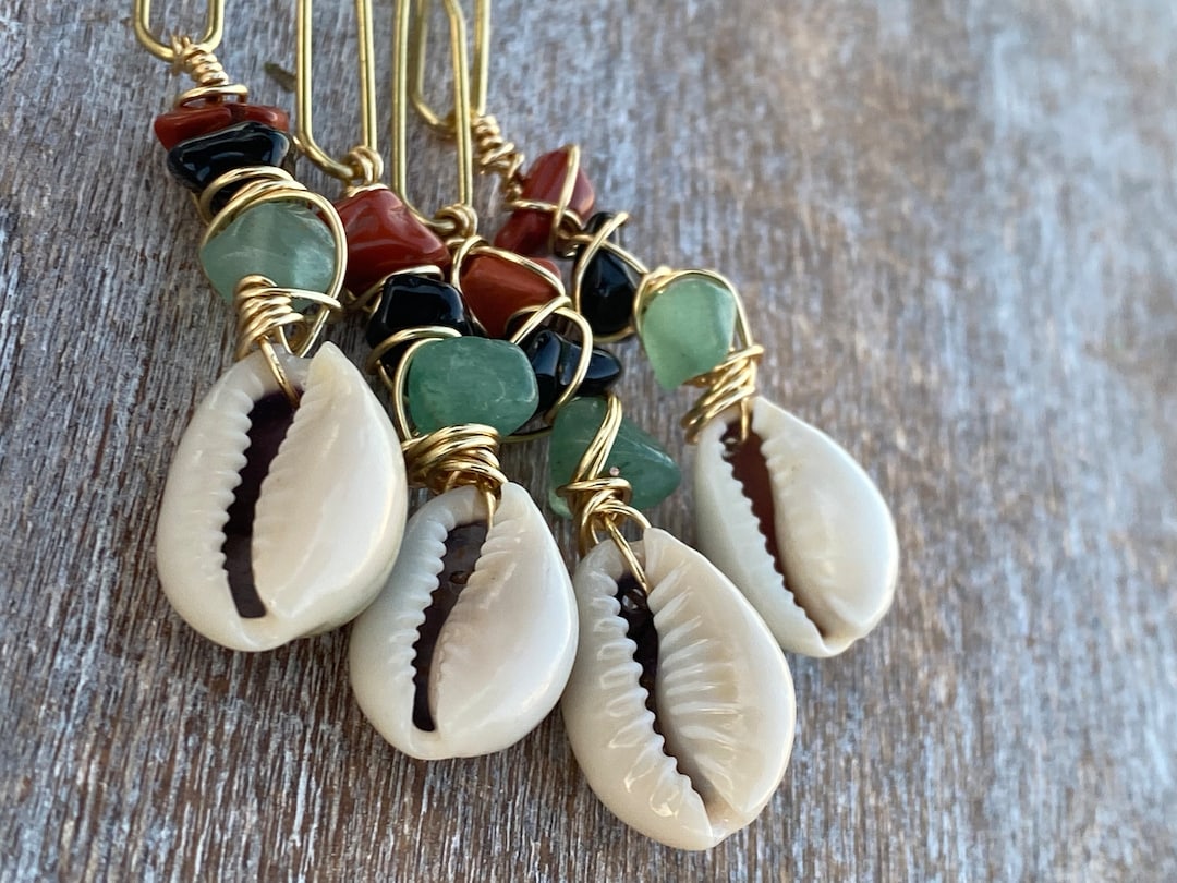 Red Black Green Hair Pin With Shell, Loc Jewelry, Braid Jewelry, Hair ...