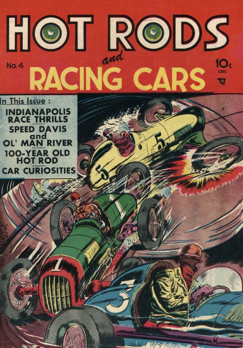 Hot Rods and Racing Cars Comics. Golden Age. Rare Vintage Comics 1951 ...