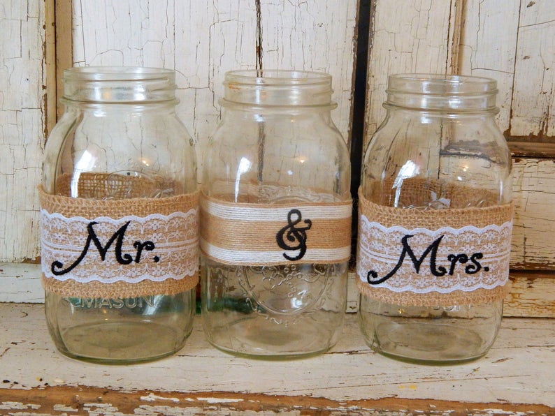 Wedding Mason Jar Wraps - Etsy