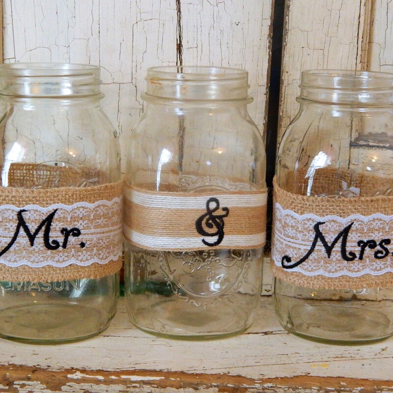 Burlap Mason Jars - Etsy