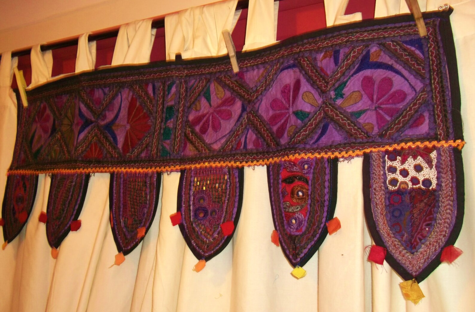 Indian Toran-ornamentation for Over Doors, Windows-embroidered & Shisha ...