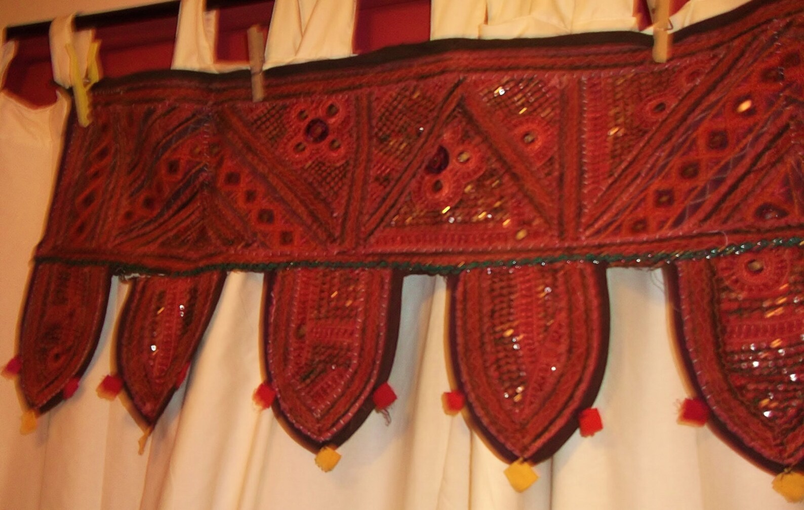 Indian Toran-ornamentation for Over Doors, Windows-embroidered & Shisha ...