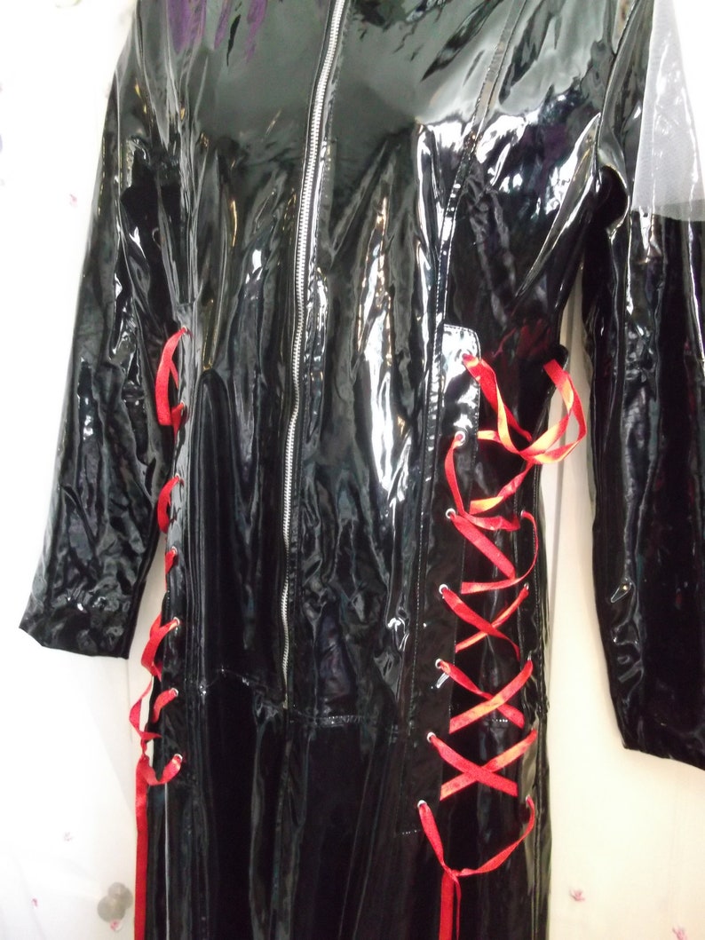 Gothic Punk Stagewear.pvc Black and Red Laced Corsettry on Side&back ...