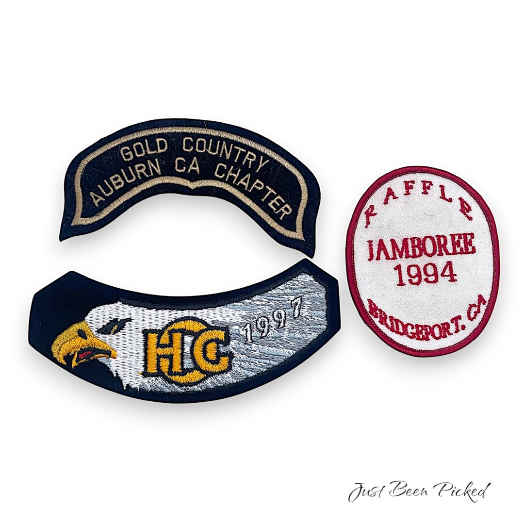 3 Vintage Harley Davidson HOG Patches California Auburn Chapter ...