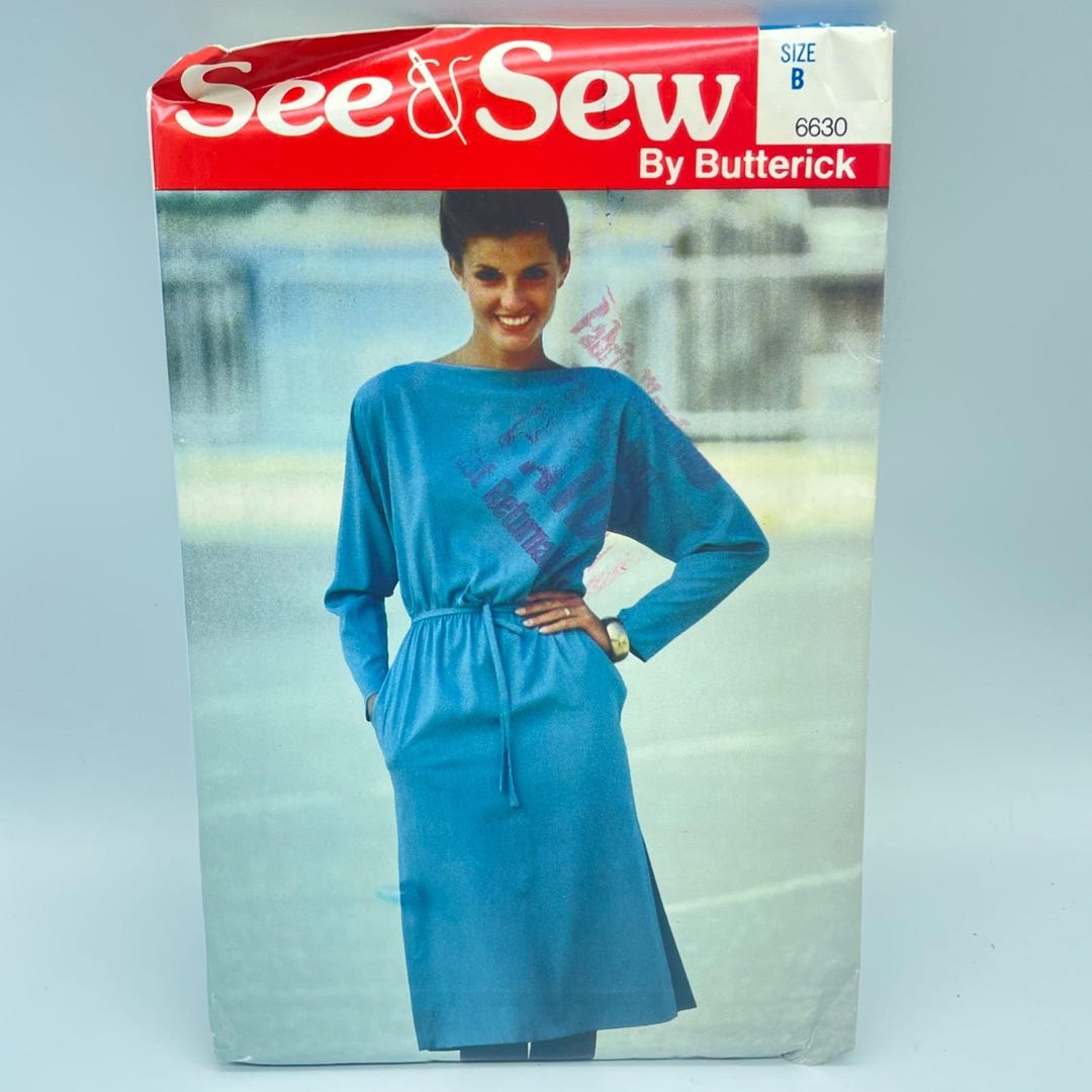 1970's See & Sew Dress Pattern Size Butterick Size C (14,15,18) #6638 ...