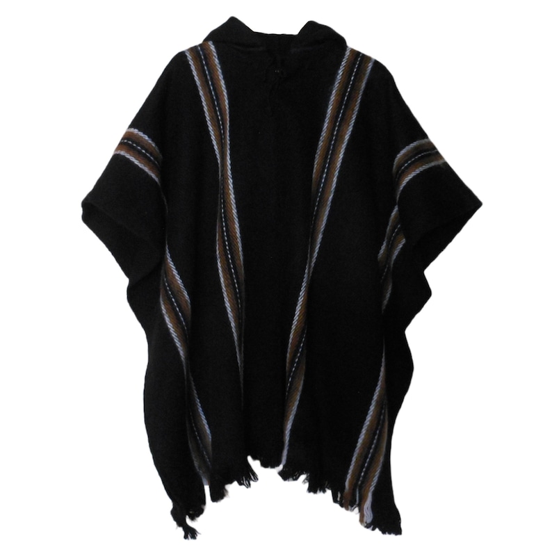 Alpaca Poncho Men Alpaca Wool Poncho Alpaca Poncho With Hood Black ...