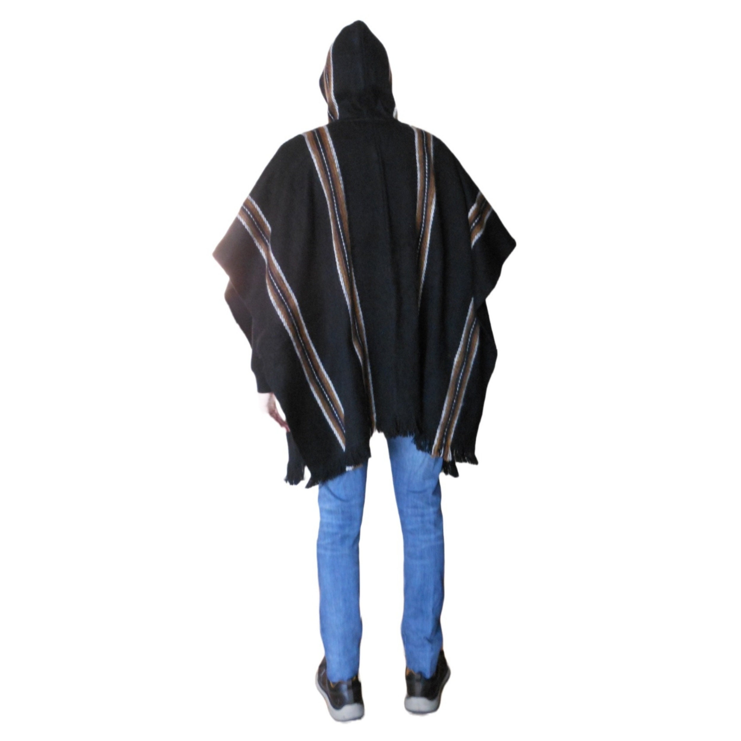 Alpaca Poncho Men Alpaca Wool Poncho Alpaca Poncho With Hood Black ...