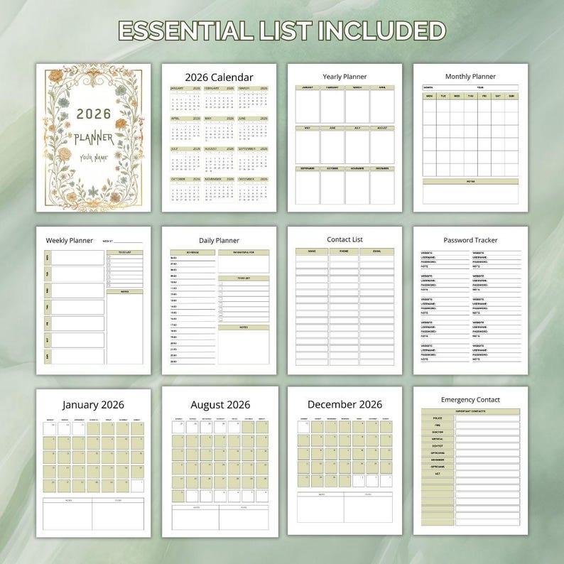 2026 Planner: Canva Editable & Printable Daily Weekly Monthly Digital Planner - Rebrand Resell ...