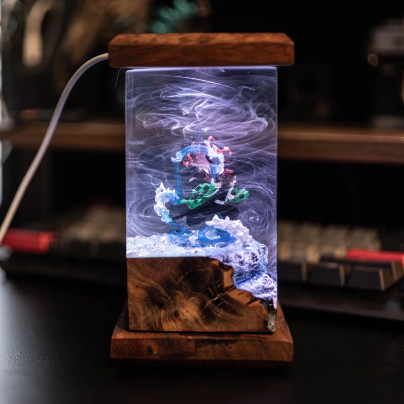 Kamado Tanjirou Lamp, Anime Lamp, Kimetsu No Yaiba Lamp, Resin Light ...