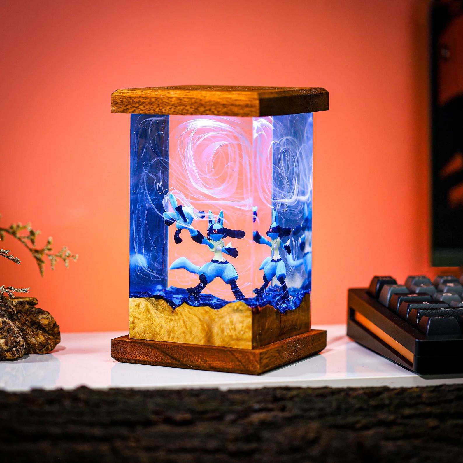 Lu.ca.rio and Ri.olu Pokemon Lamp Custom Po.ke.mon Epoxy Lamp Po.kemon ...