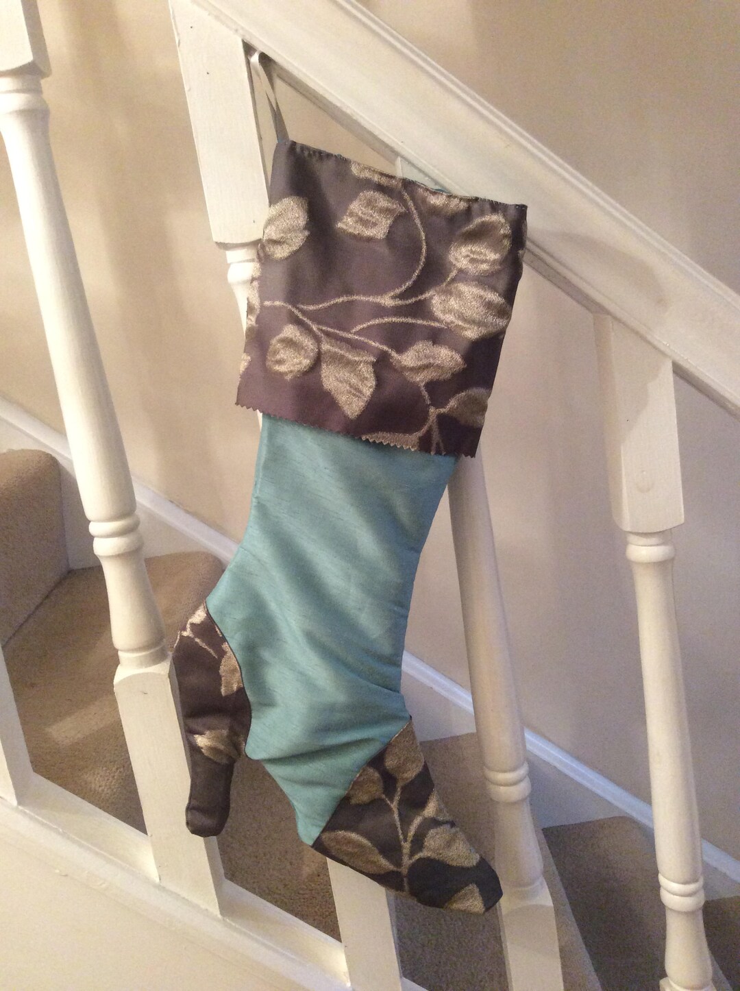 Traditional Light Blue Highheeled Stiletto Christmas Stocking ...