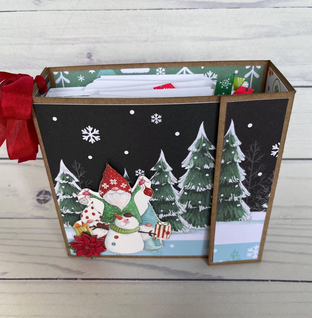 Gnomes Christmas Scrapbook Mini Album, Gnome Lover Holiday Gift, Secret ...