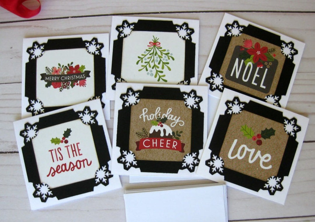 Love Merry Christmas Mini Cards and Envelopes Set of 6 - Etsy