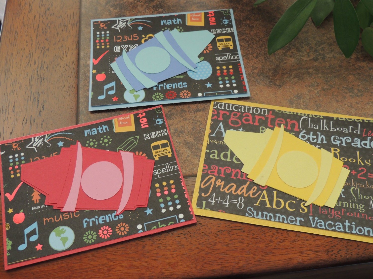 Set of School Notecards Teacher Gift, Bus Driver, New School Year, End ...