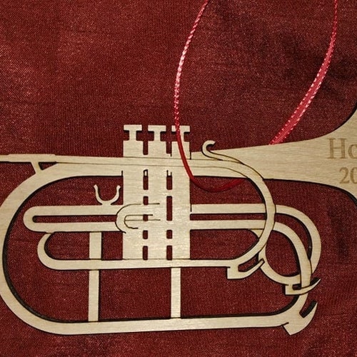 Laser Cut and Engraved Wooden baritone Ornament - Etsy