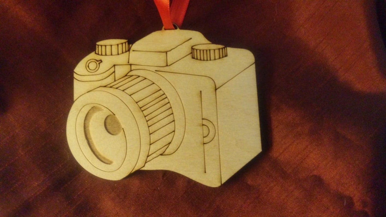 Laser Cut and Engraved Wooden, Camera Ornament - Etsy