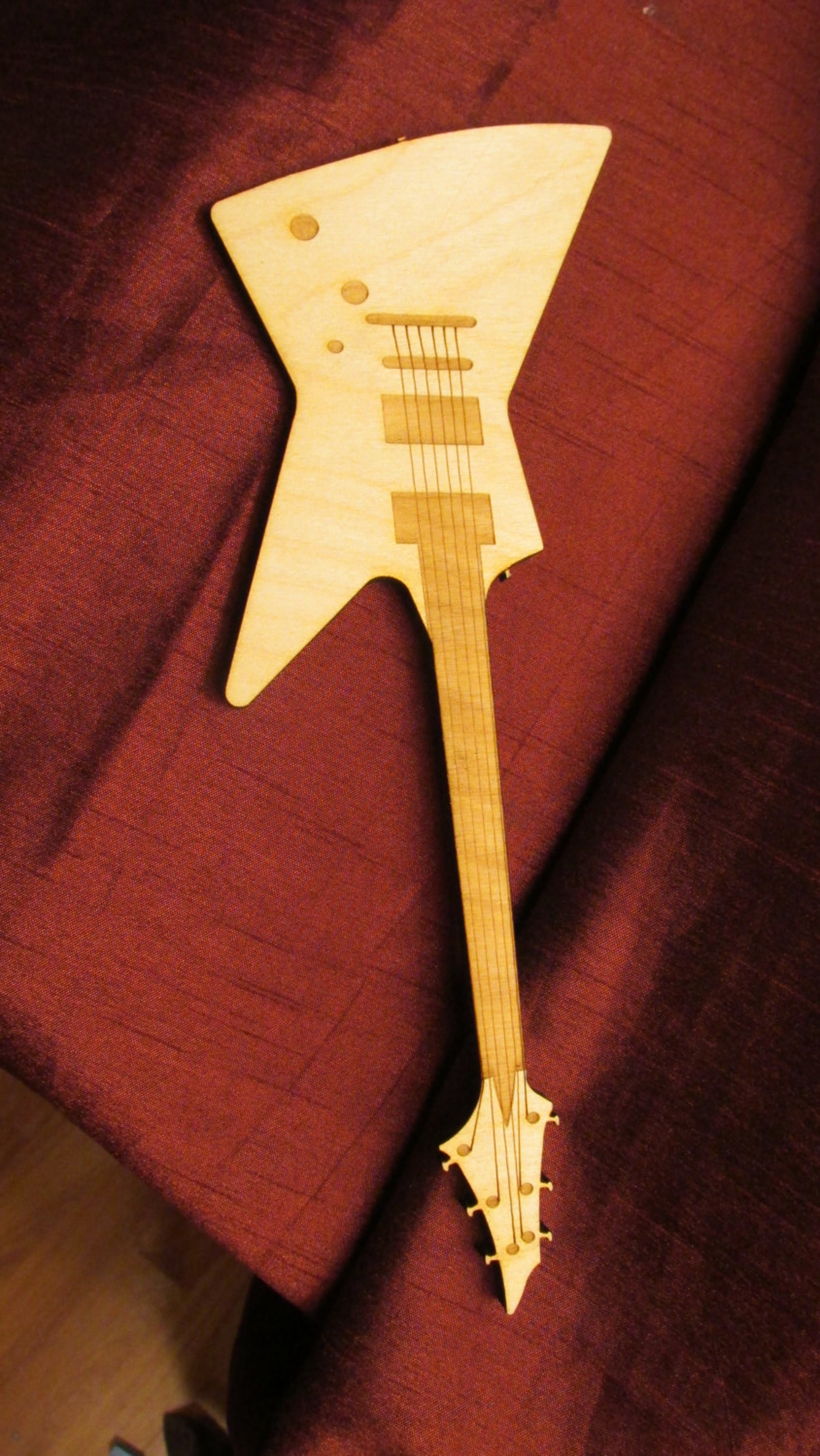 Laser Cut and Engraved Wooden Guitar | Etsy