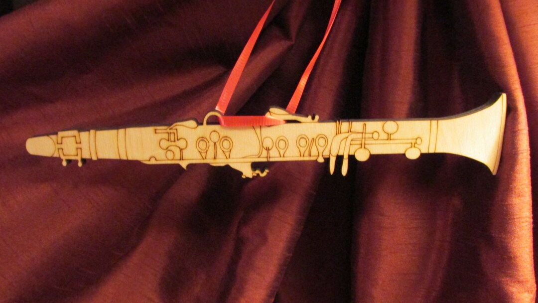 Laser Cut and Engraved Wooden, Clarinet - Etsy