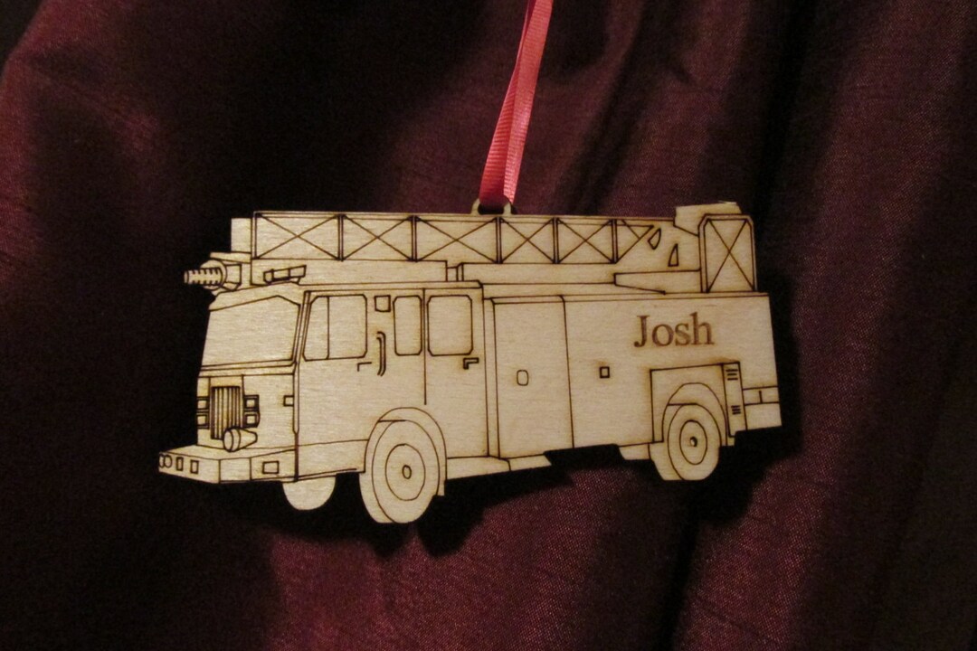 Laser-cut Wooden "fire Engine" Ornament - Etsy