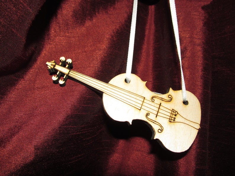 Laser Cut and Engraved Wooden, Violin - Etsy