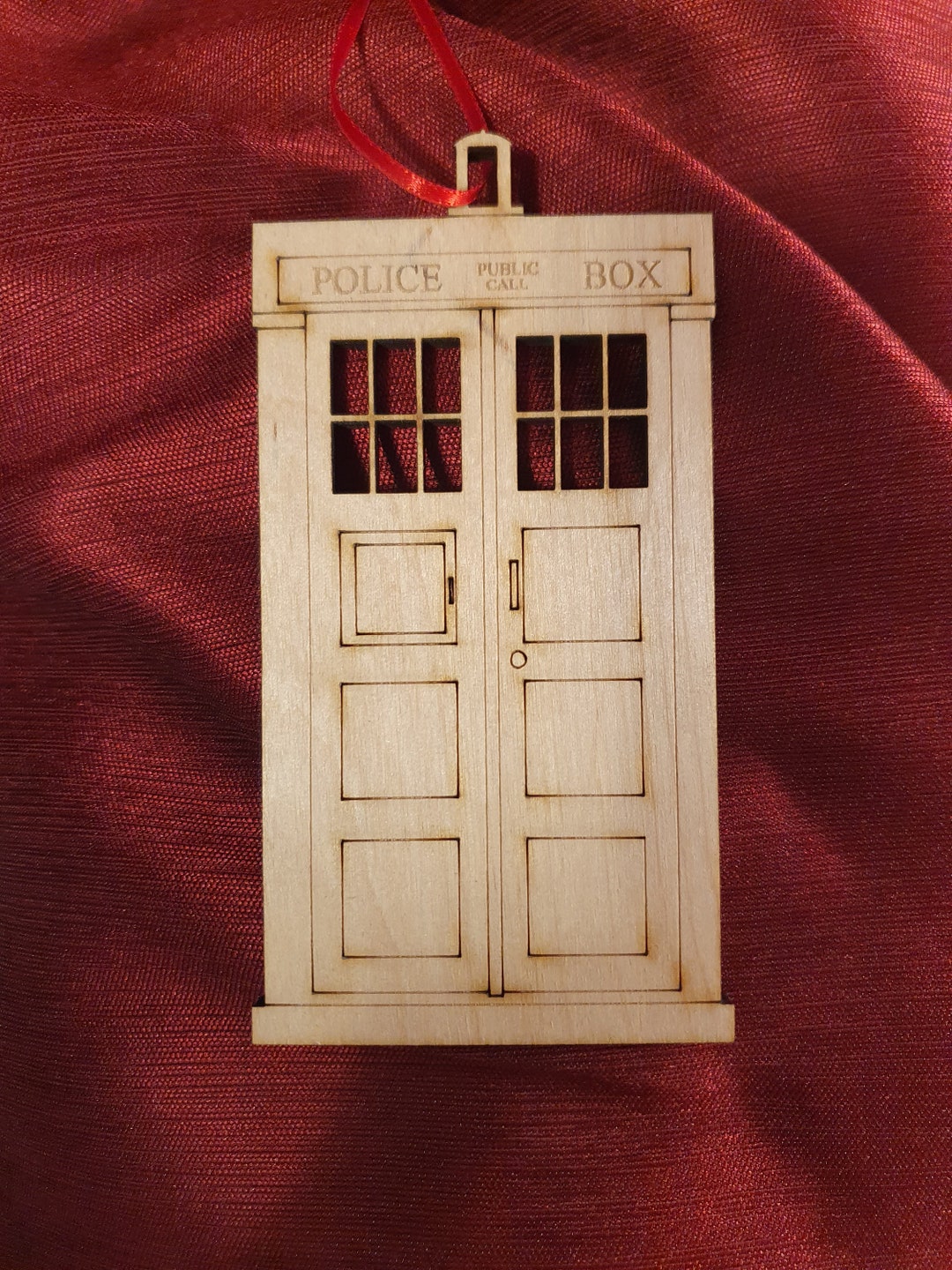 Laser Cut and Engraved Wooden, "tardis" Ornament - Etsy
