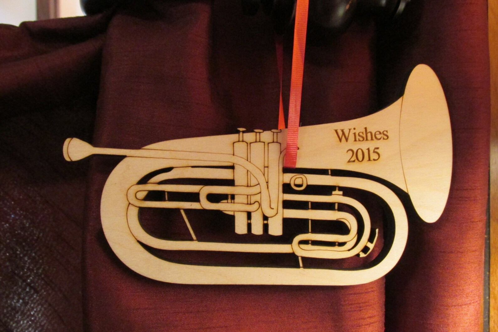 Laser Cut and Engraved Wooden "baritone" Ornament - Etsy