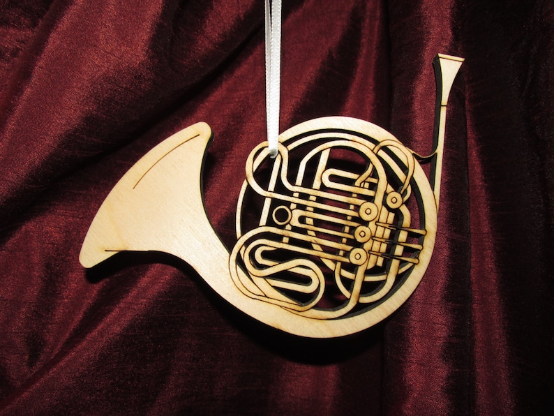 Laser Cut and Engraved Wooden French Horn - Etsy