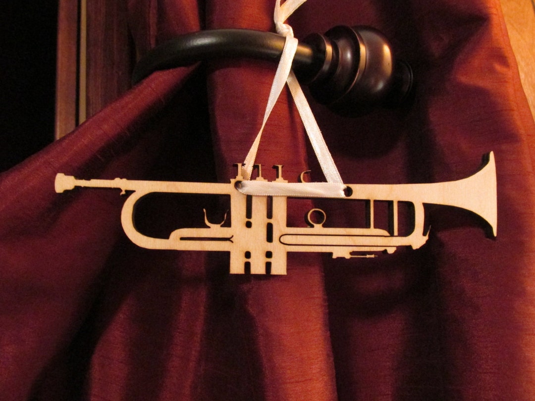 Laser Cut and Engraved Wooden, Trumpet - Etsy