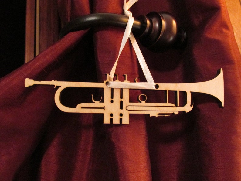 Laser Cut and Engraved Wooden Trumpet - Etsy