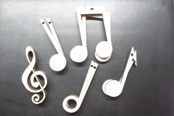 Laser Cut and Engraved Wooden Music Notes and Treble Clef | Etsy