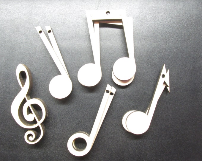 Laser Cut and Engraved Wooden Music Notes and Treble Clef - Etsy