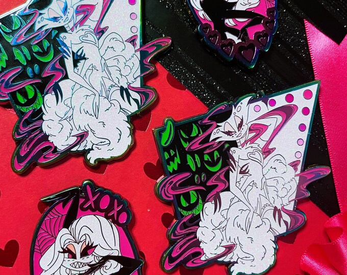 Hazbin Hotel Angel Dust Neon Rainbow Pin up Pin Set - Etsy
