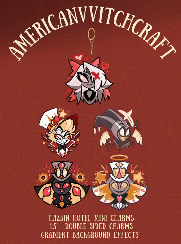 IN HAND Hazbin Hotel & Helluva Boss Mini 1.5" Acrylic Phone Charms - Etsy