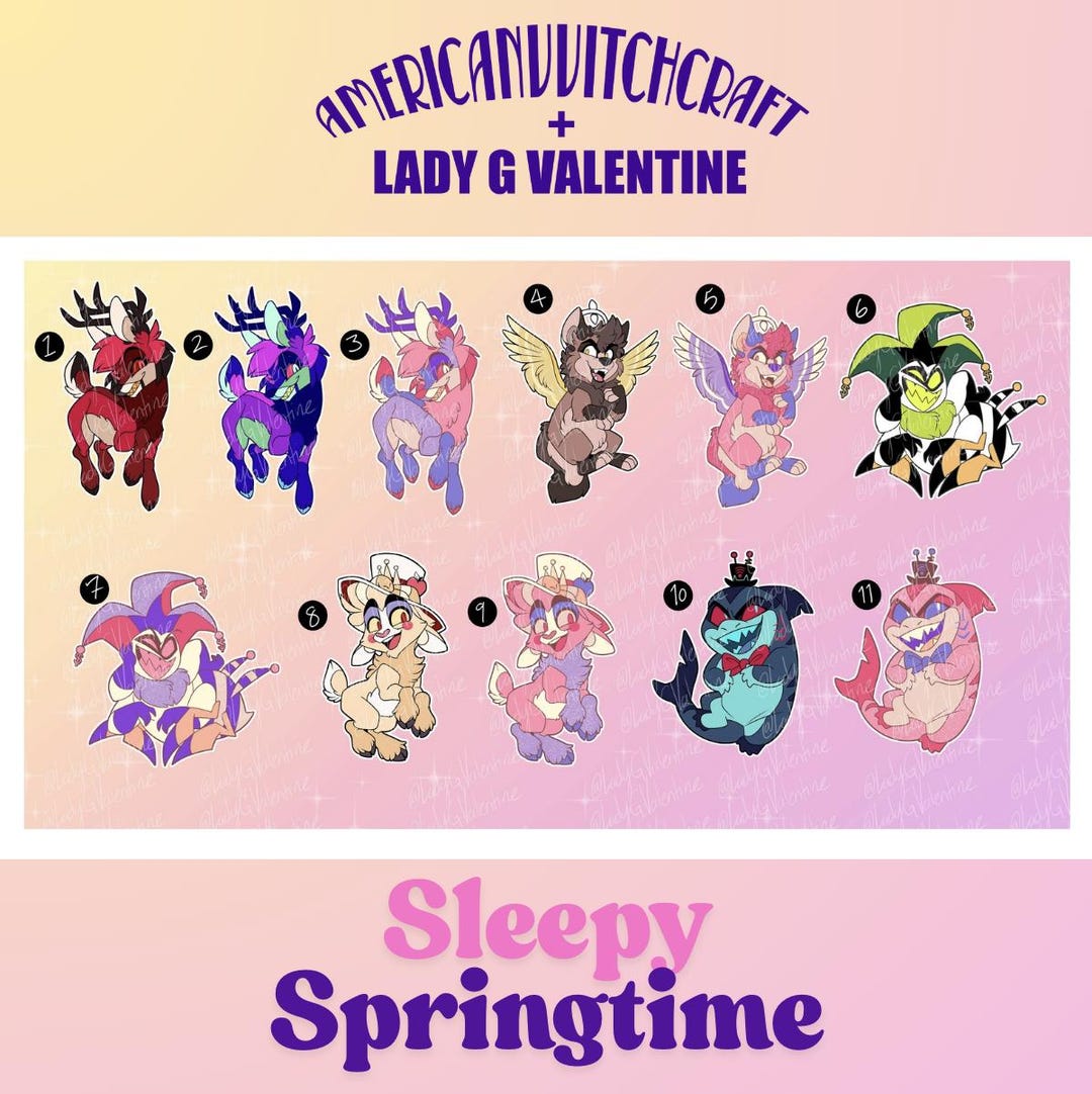 PRE-ORDER Hazbin Hotel & Helluva Boss Sleepy Spring Animals 2025 Pin ...