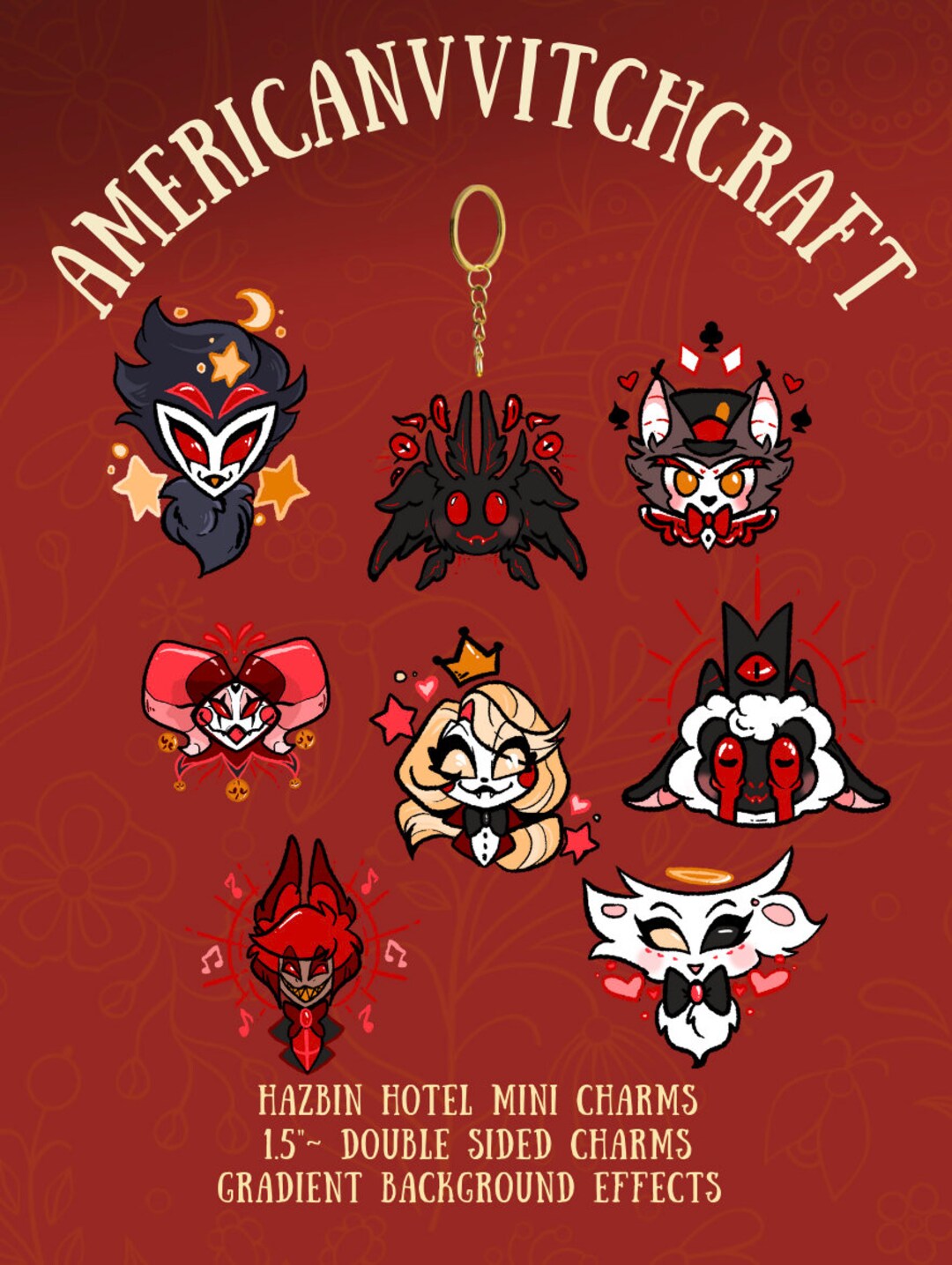 PRE-ORDER Hazbin Hotel & Helluva Boss Mini 1.5 Acrylic Phone Charms - Etsy Canada