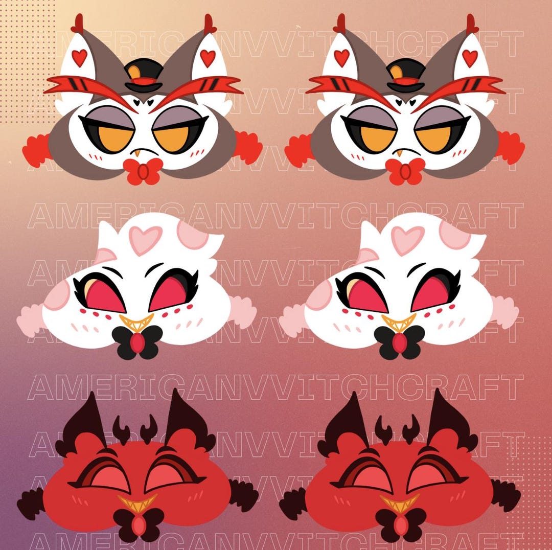 PRE-ORDER Hazbin Hotel Husk Angel Dust & Alastor Sleep Masks/makeup ...