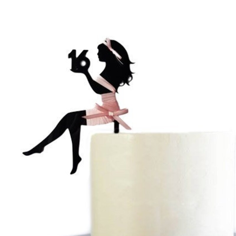 Sitting Girl Cake Topper - Etsy
