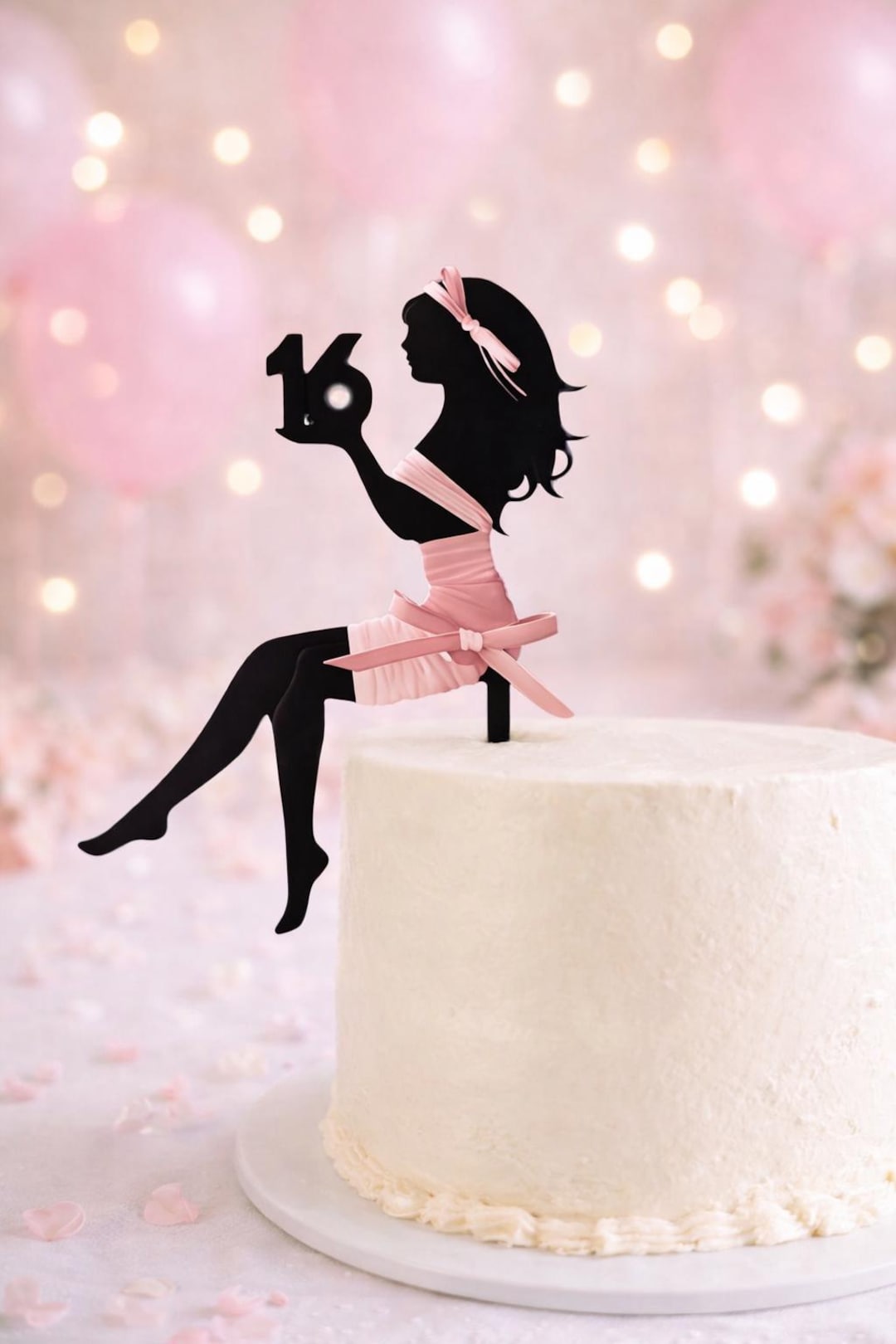 Glamour Girl Acrylic Cake Topper | Birthday Girl Cake Topper ...
