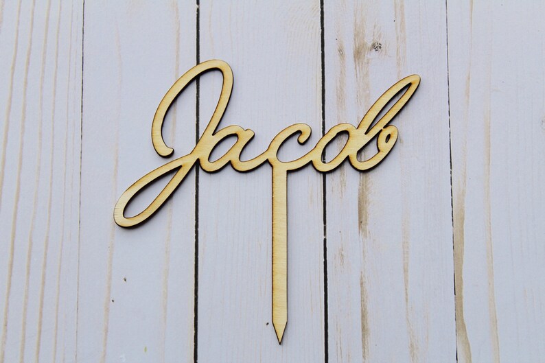 Name cake topper wood cake topper custom name topper | Etsy