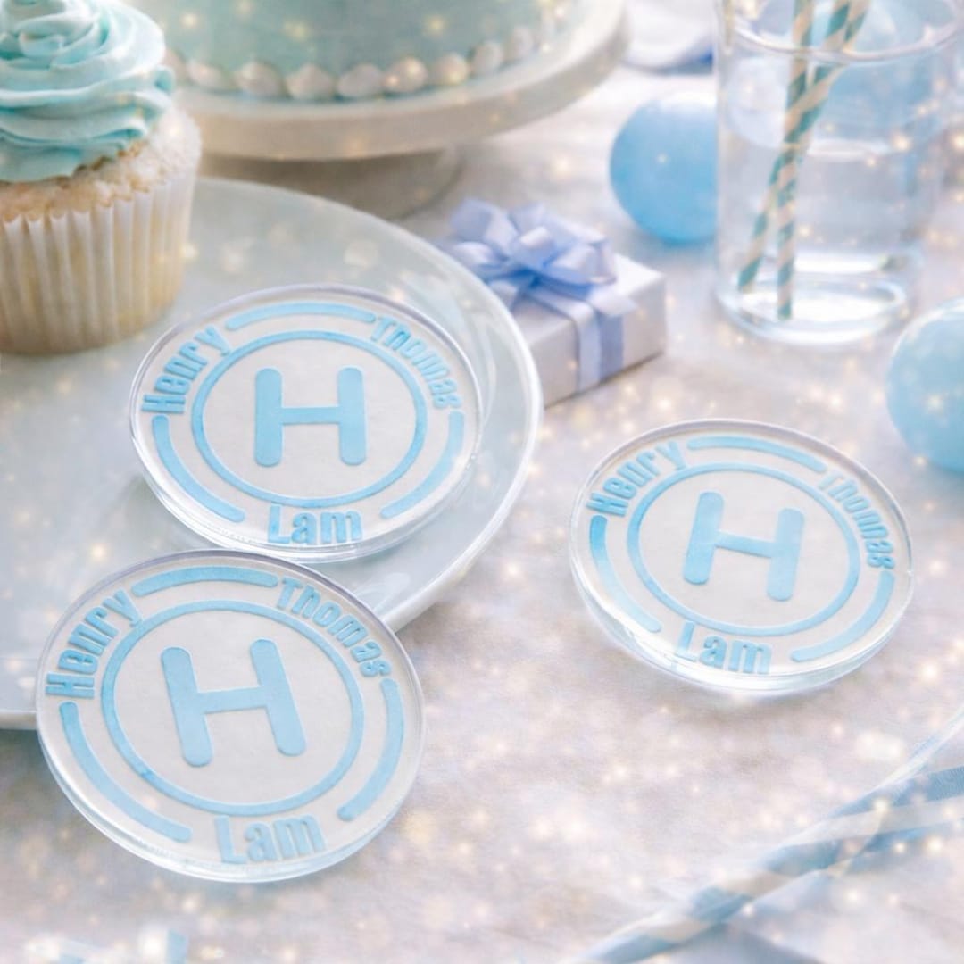 Custom Engraved Acrylic Coins: Birthday Party Favors, Table Decoration ...