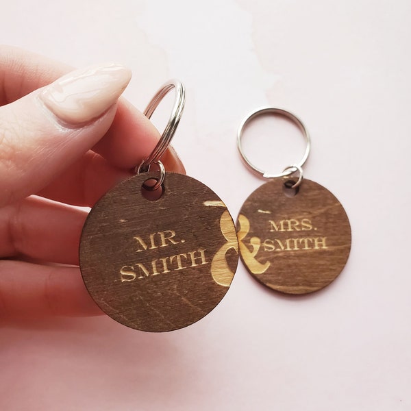 Mr and Mrs Keychain - Etsy