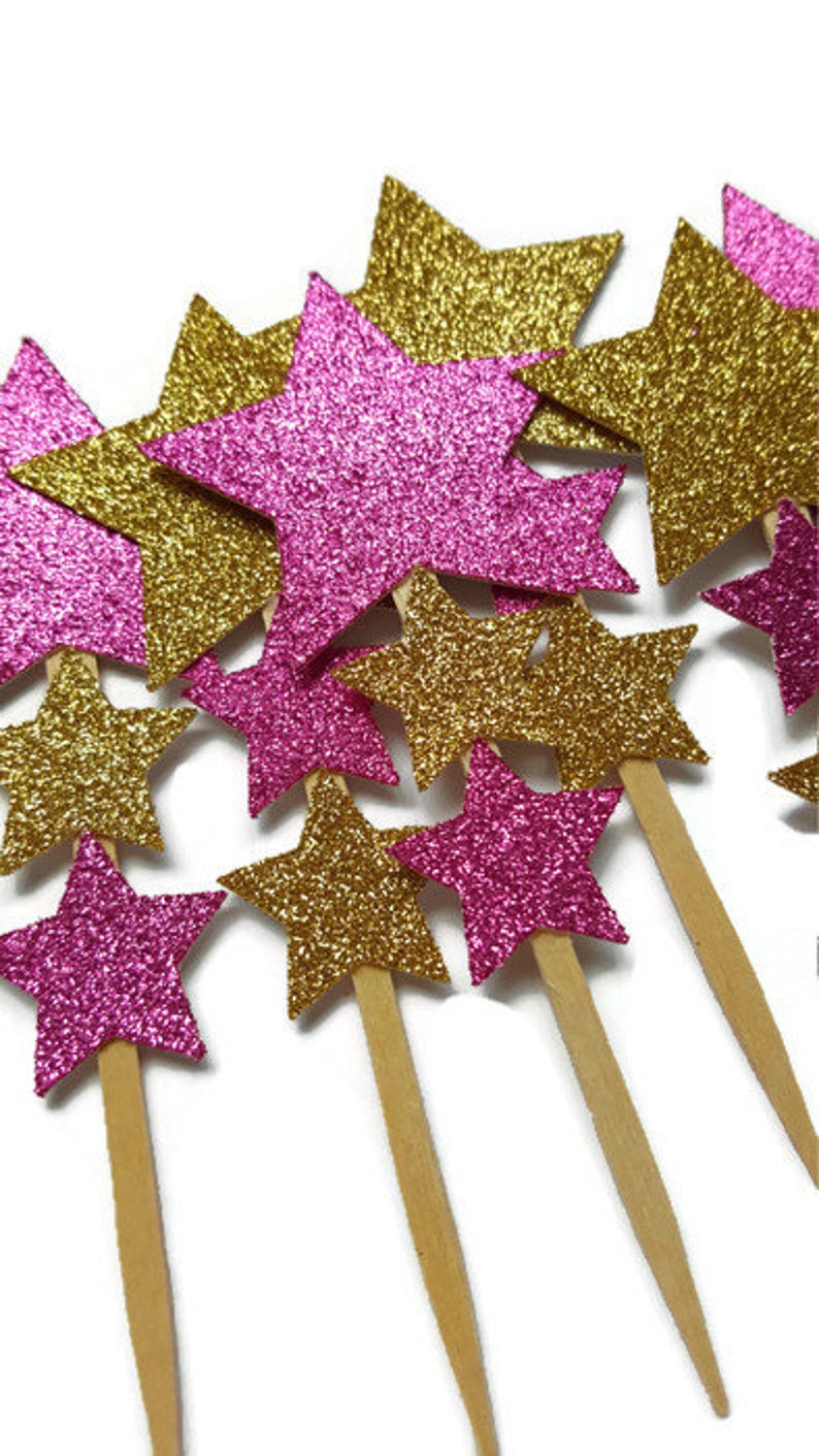 Topper estrella de oro topper pastel de estrella rosa topper - Etsy España