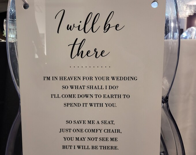 Wedding Memorial Sign, Reserved Seat, Memory Acrylic Sign, Wedding Sign ...